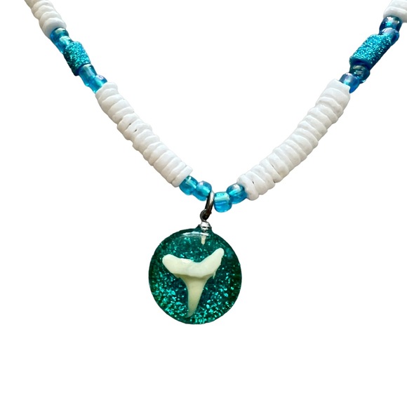y2k | Jewelry | Y2k Beaded Shell Shark Tooth Necklace | Poshmark